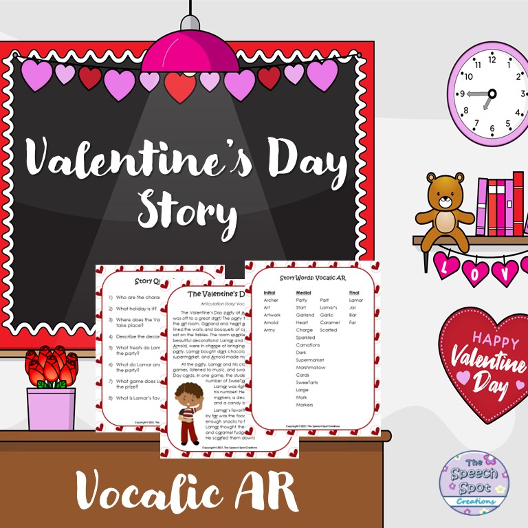 Valentine's Day Vocalic AR Articulation Story - Classful