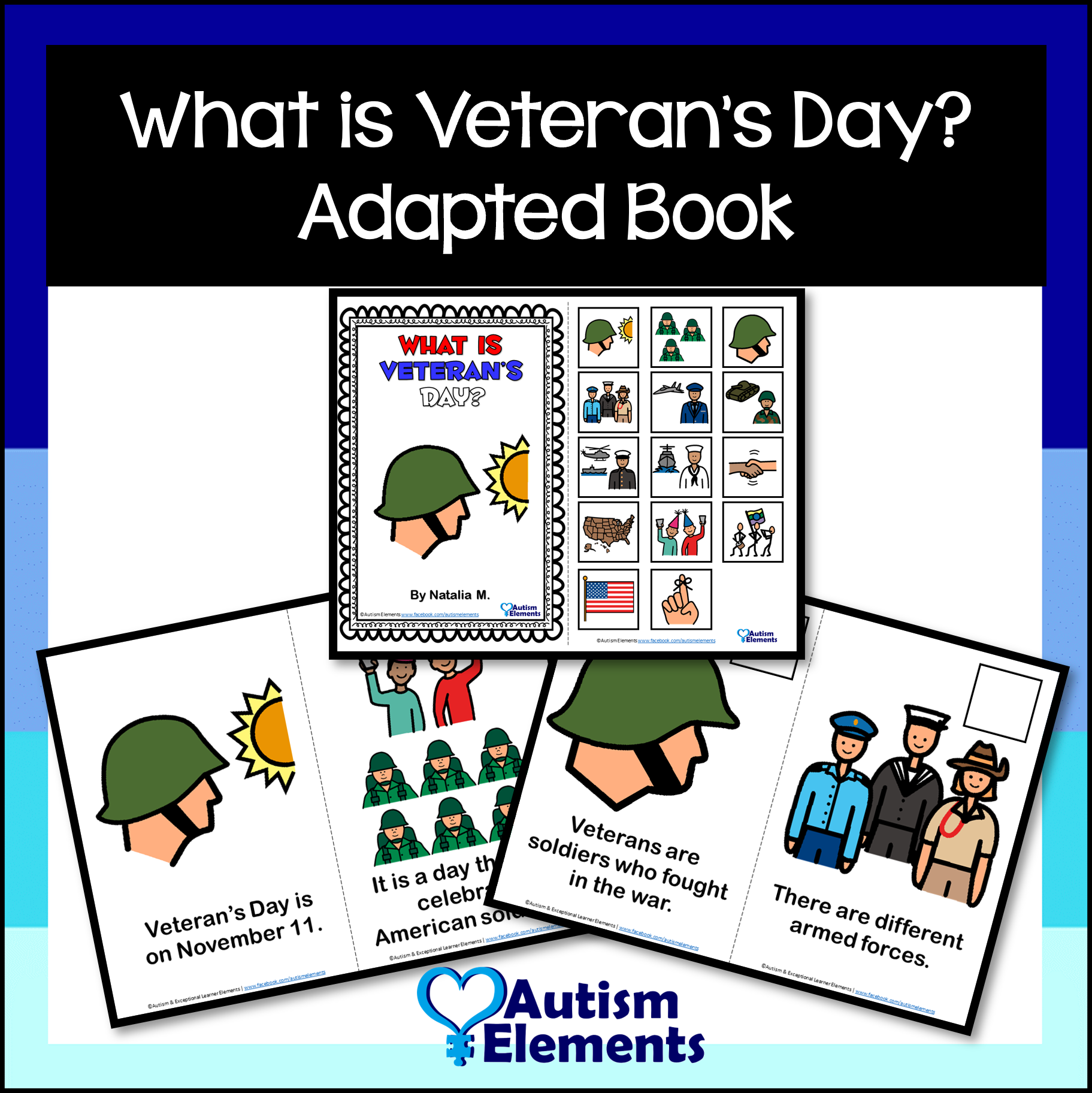 What is Veteran's Day? Adapted Book- Veteran's Day- Autism & SPED Resources