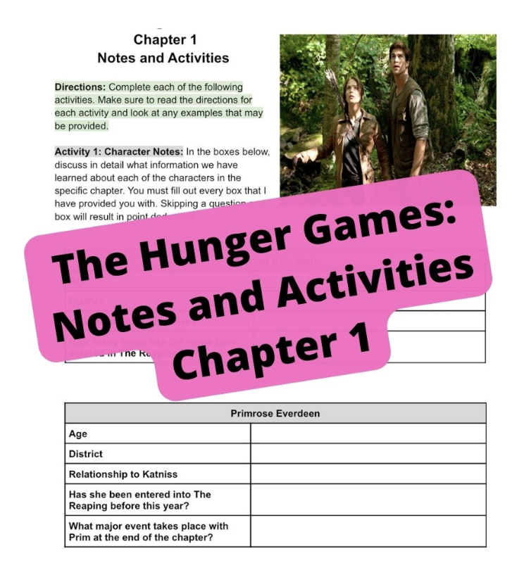The Hunger Games- Ch. 1 Notes and Activities - Classful