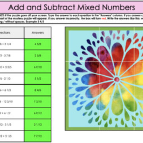 Add And Subtract Mixed Numbers Classful