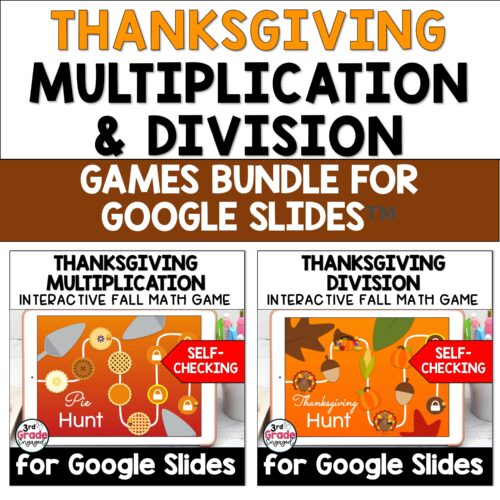 Thanksgiving Multiplication & Division Math Games Bundle for Google ...