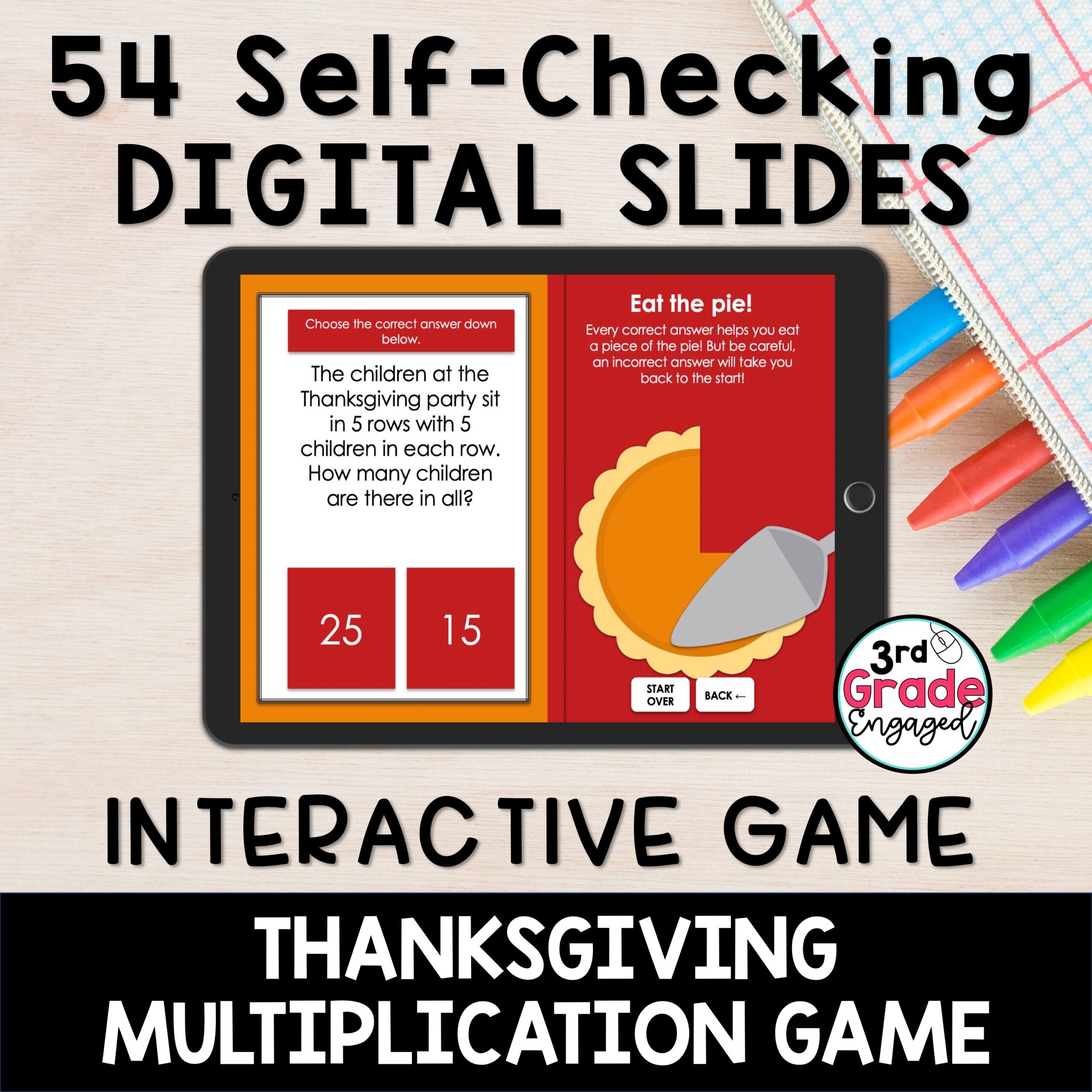 Thanksgiving Multiplication Math Game for PowerPoint™ - Classful