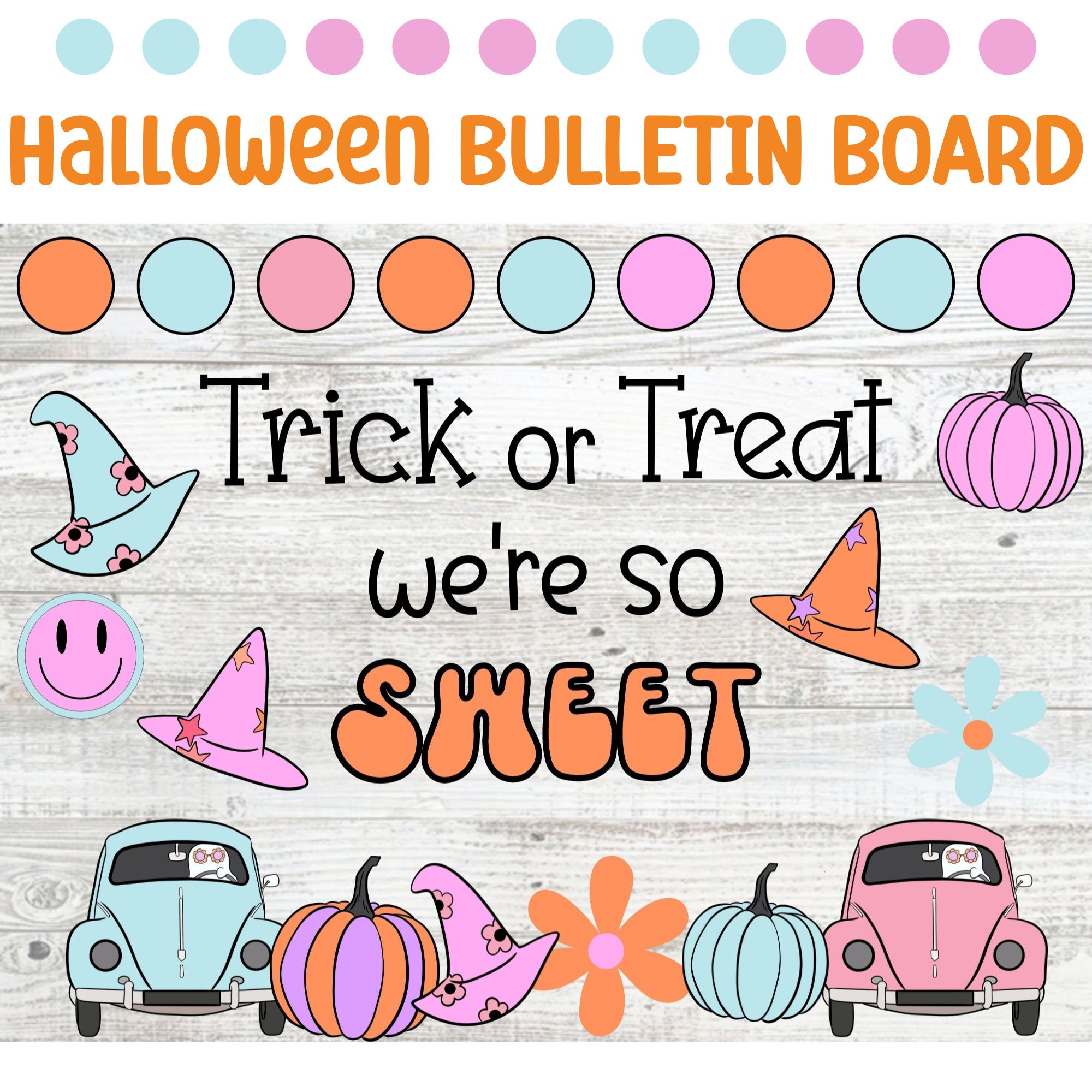 Retro Halloween Bulletin Board or Halloween Door Decor - Classful