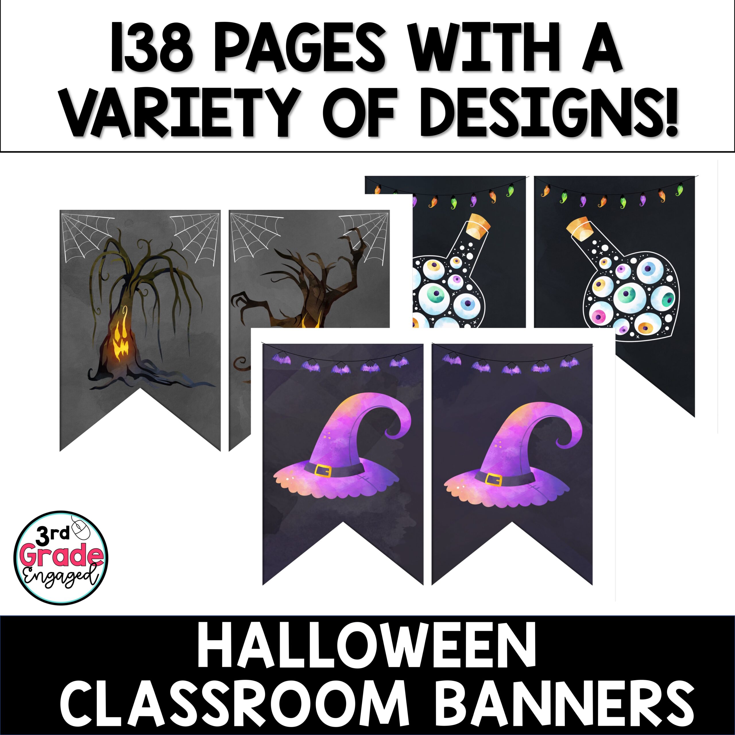 Halloween Editable Banners Classroom Decor - Classful