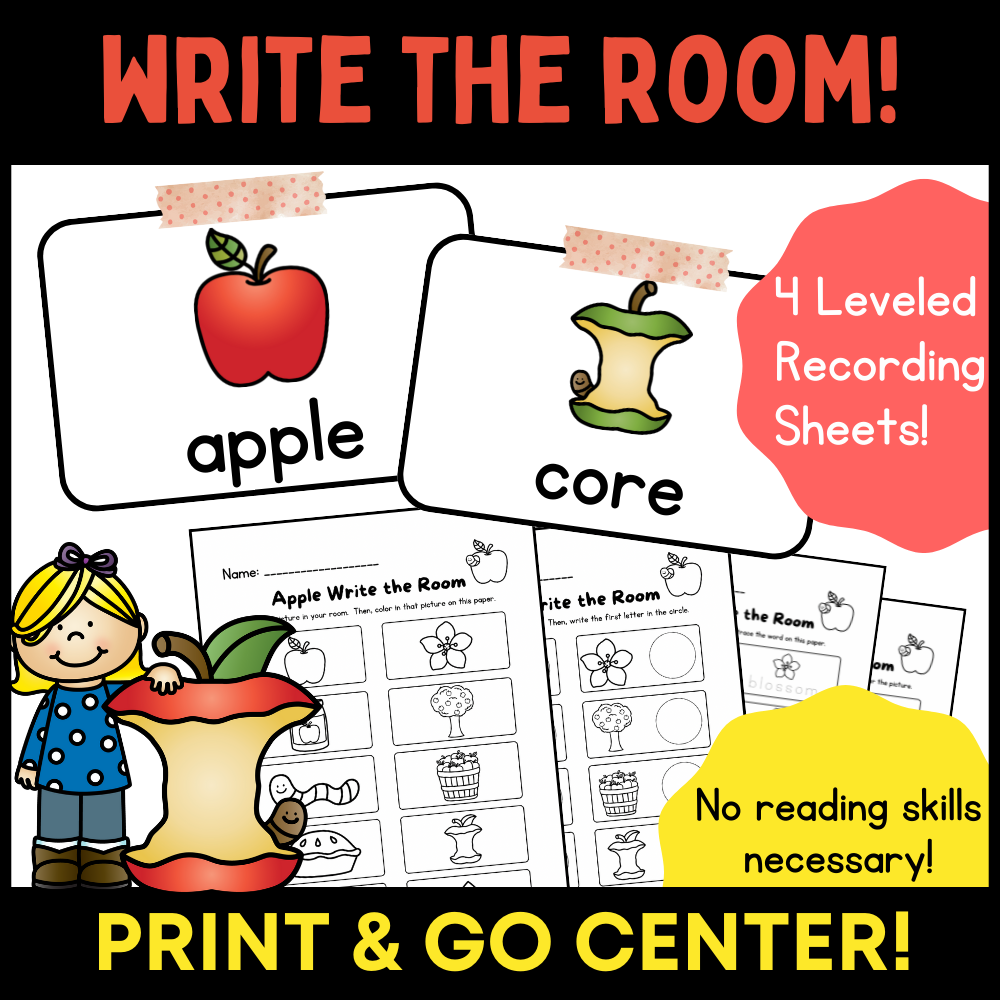 Apple Tracing Practice Cards for Fine Motor Skills - Classful