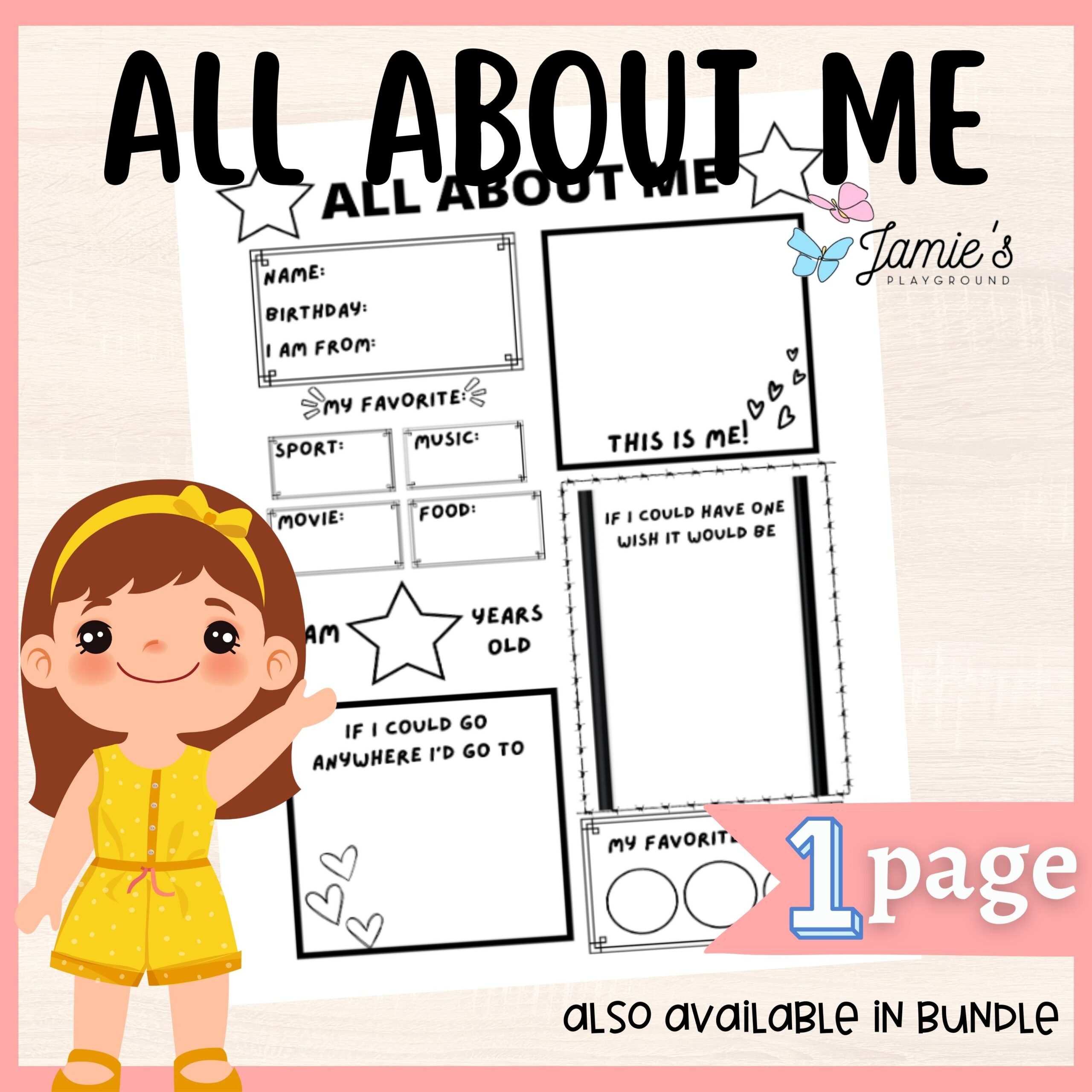 Interactive Back To School Writing Activity- All About Me Worksheet 16 ...