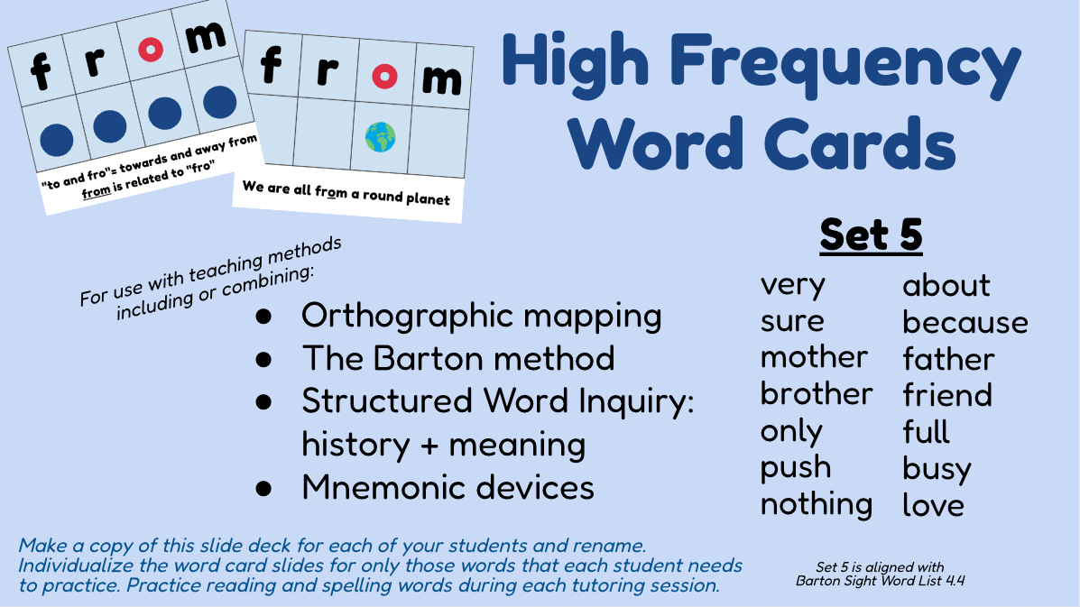Set 4 - High Frequency Word Cards - Classful