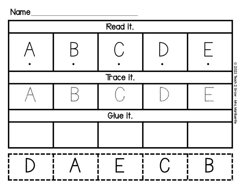 NO PREP Letter Tracing and Beginning Sounds Printables | Cut and Paste ...