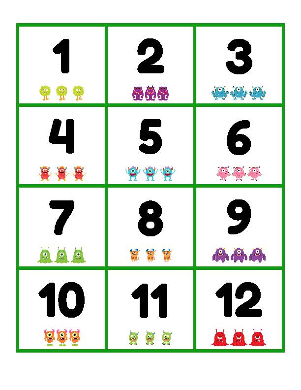 Monster Themed Calendar Numbers - Classful