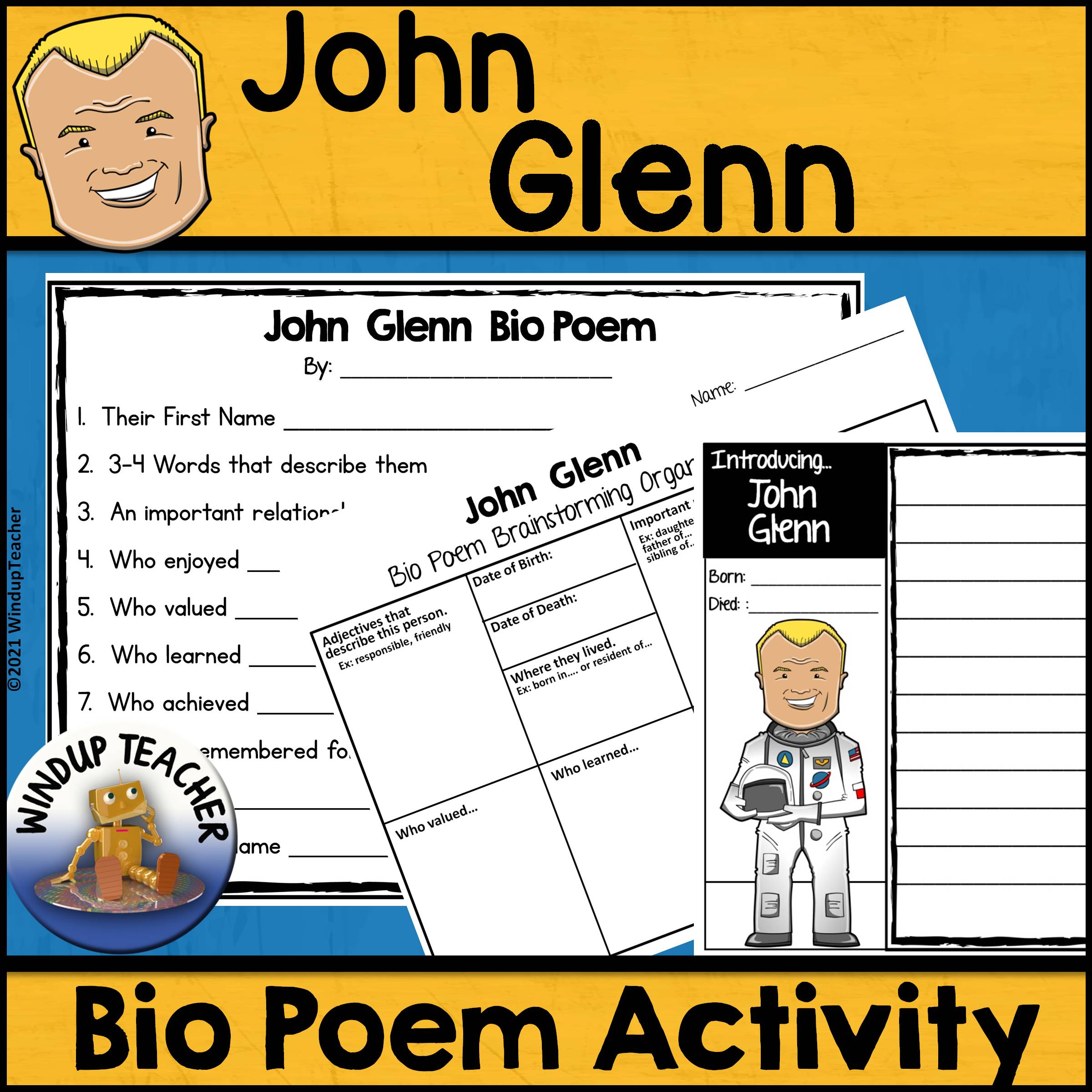 John Glenn Poem Writing Activity - Classful
