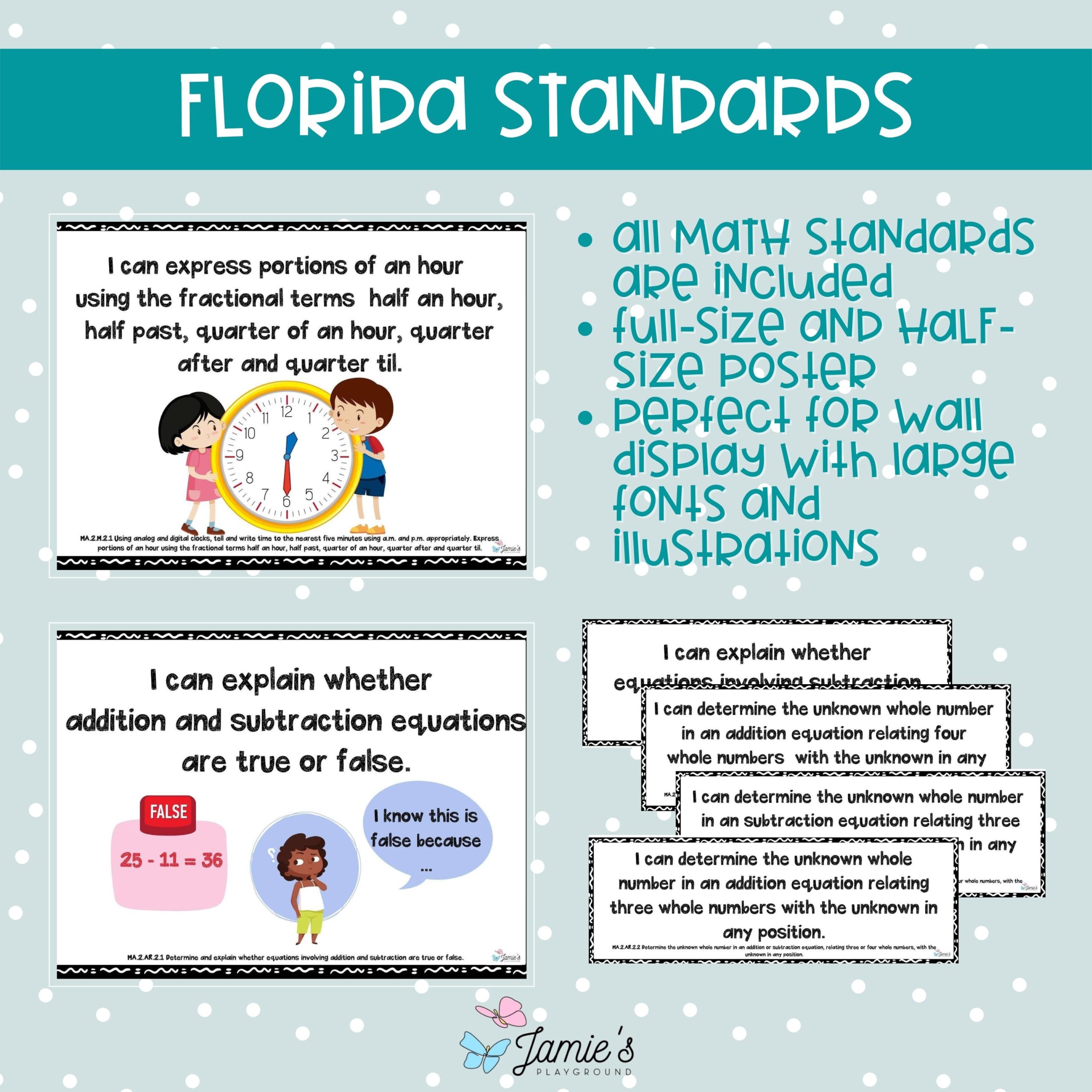 Florida BEST Standards 2nd Grade MATH I Can Statements Full Half Florida BEST Standards 2nd Grade MATH I Can Statements Full Half