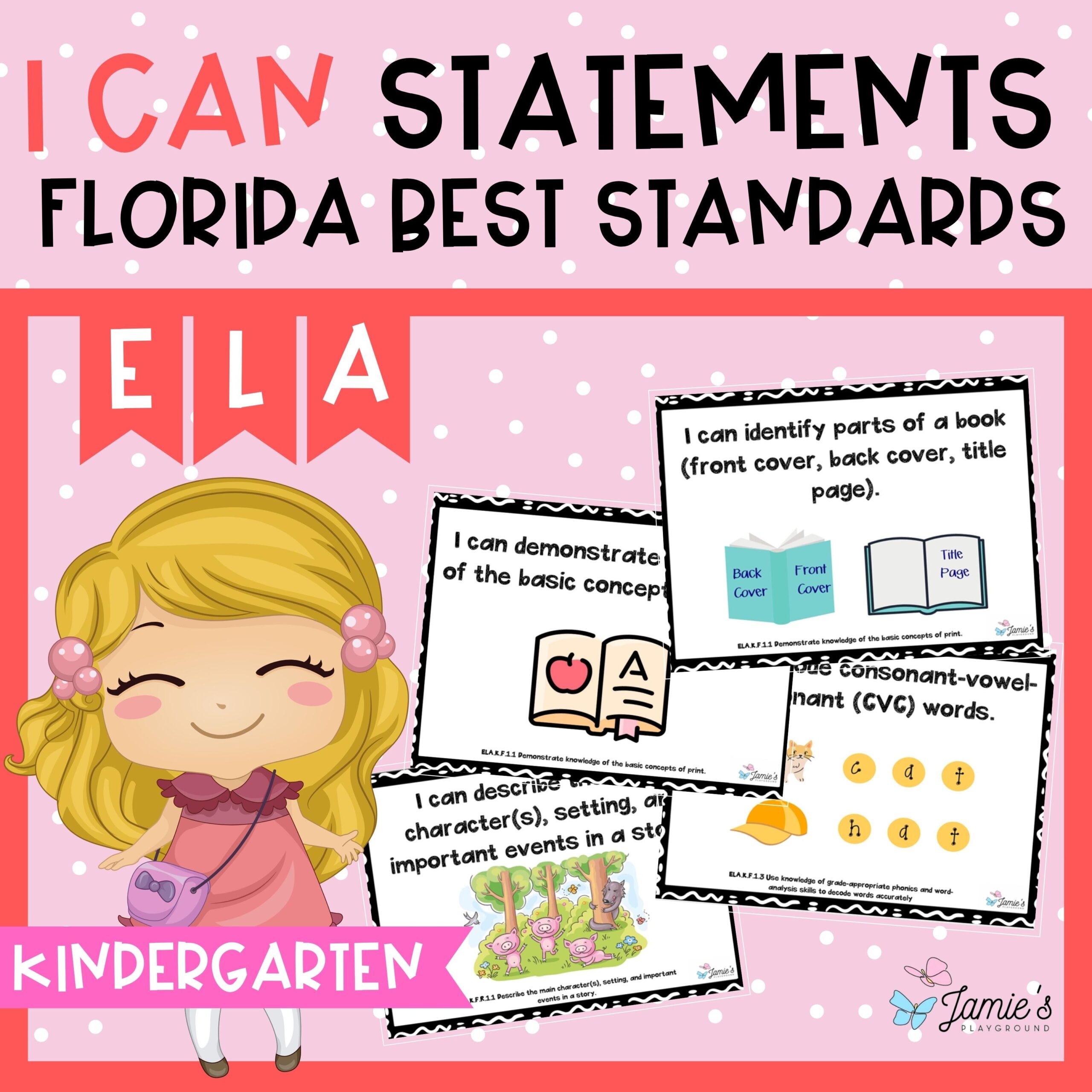 Florida BEST Standards Kindergarten ELA I Can Statements Full Half Florida BEST Standards Kindergarten ELA I Can Statements Full Half