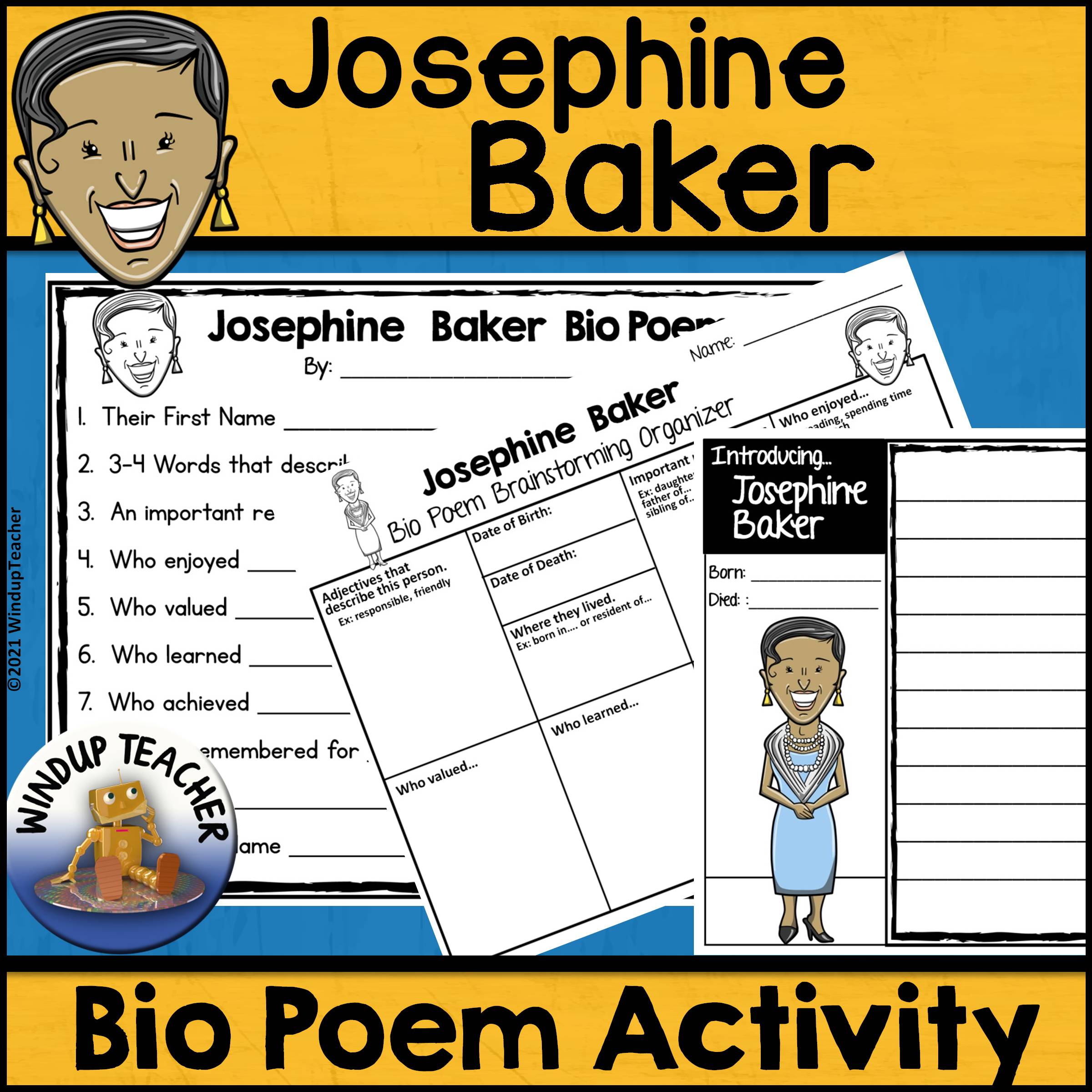 Josephine Baker Poem Writing Activity - Classful