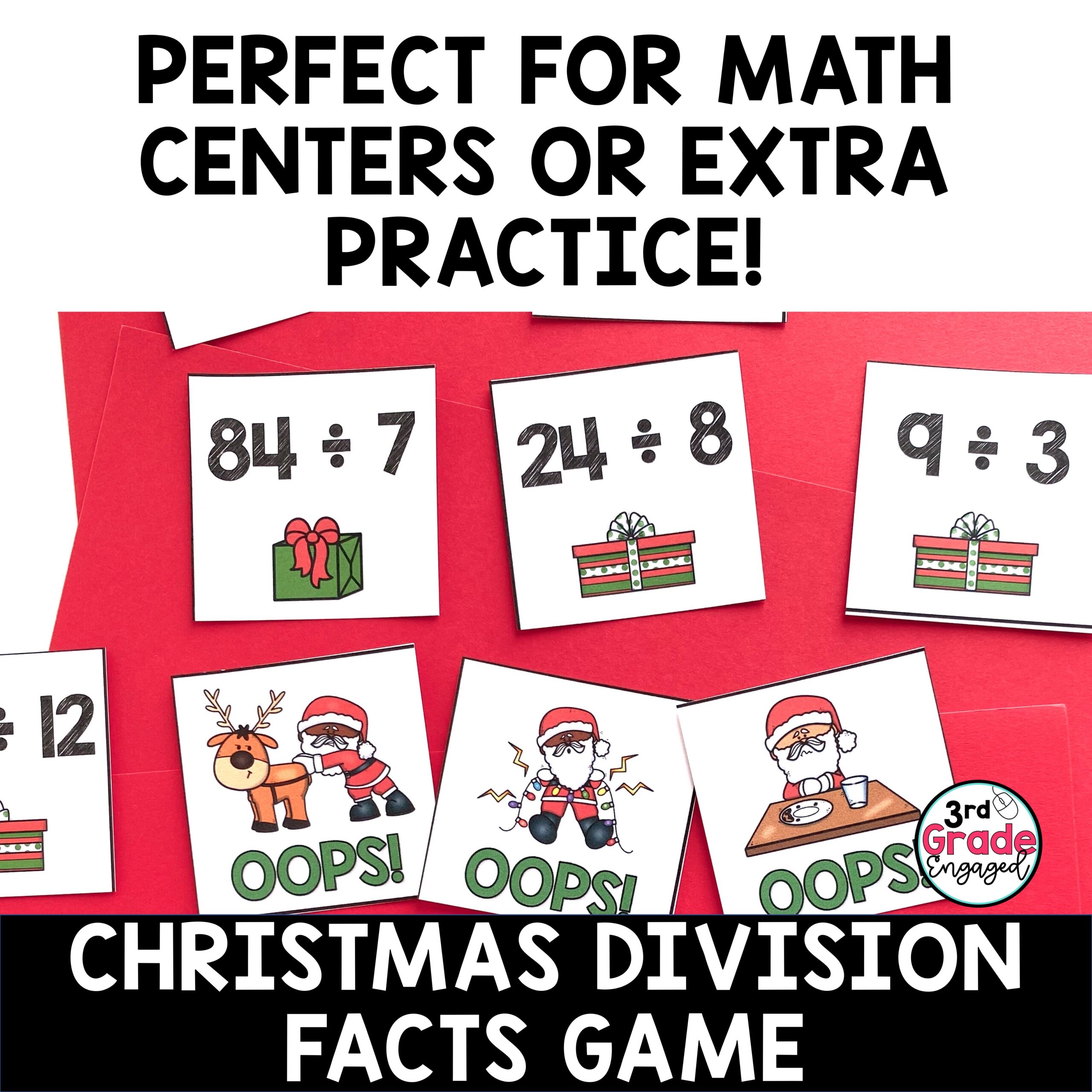 Christmas Math Division Facts Kaboom Game - Classful