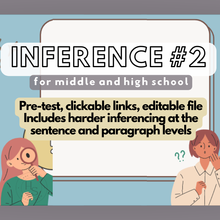 Inference #2 (Sentences + Paragraphs) Middle and High School Speech ...