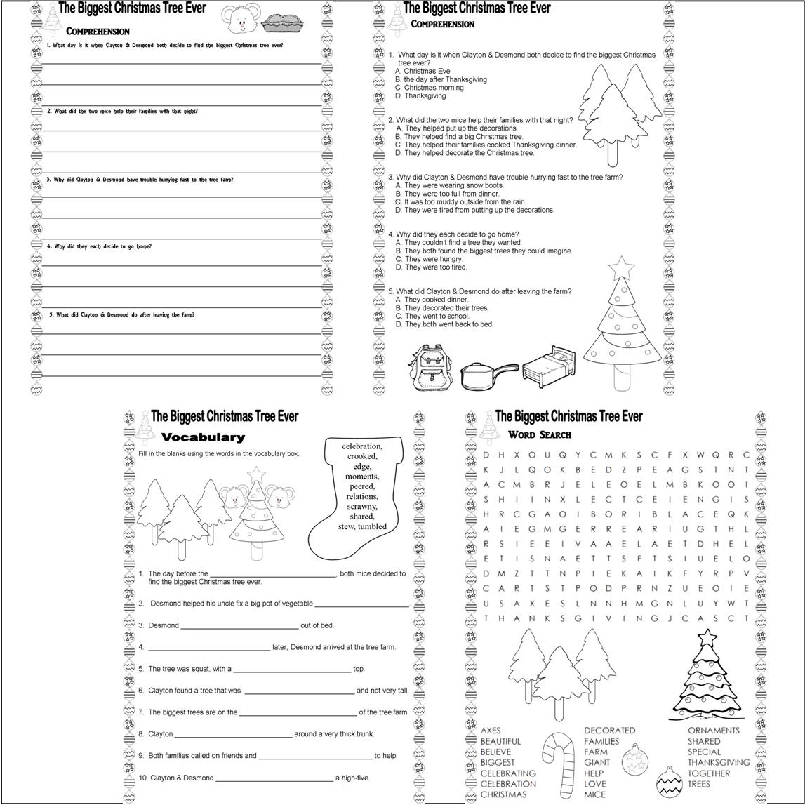 The Biggest Christmas Tree Ever Book Study Companion Reading ...