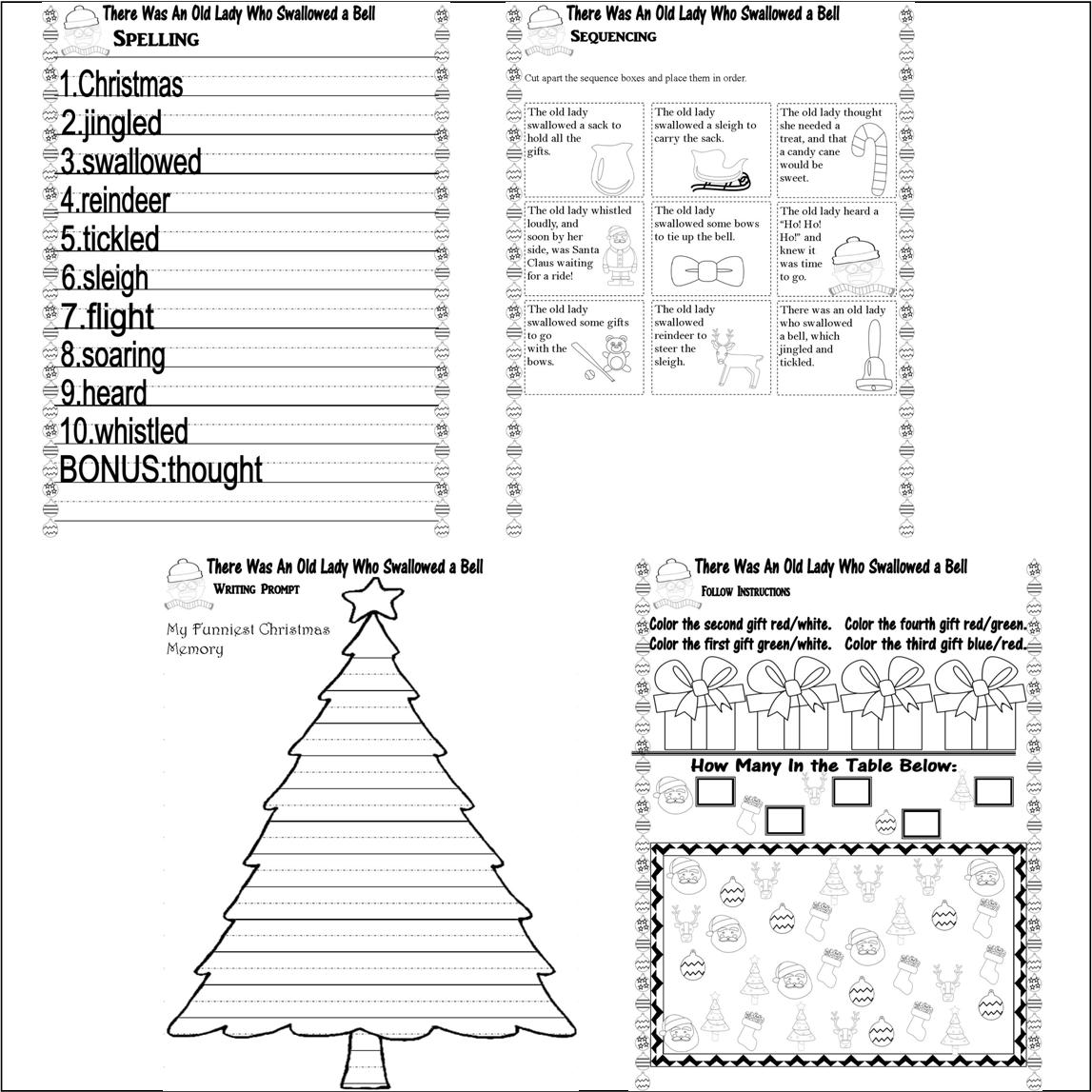 There Was An Old Lady Who Swallowed Bell Christmas Book Study Companion ...