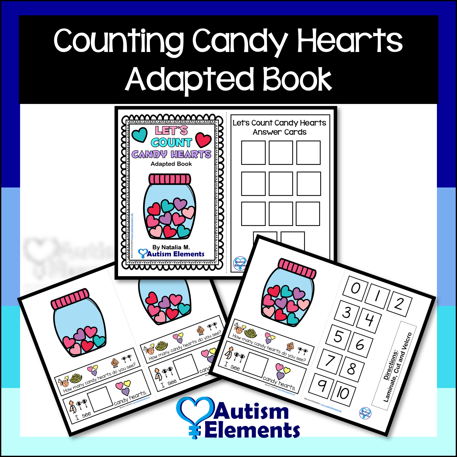 Counting Candy Hearts Book- February- Valentine's Day- Autism & SPED ...