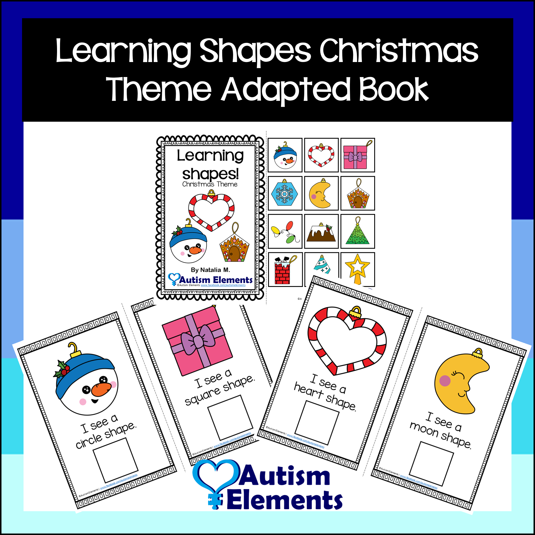 Learning Shapes Interactive Adapted Book - Winter Theme- Christmas ...