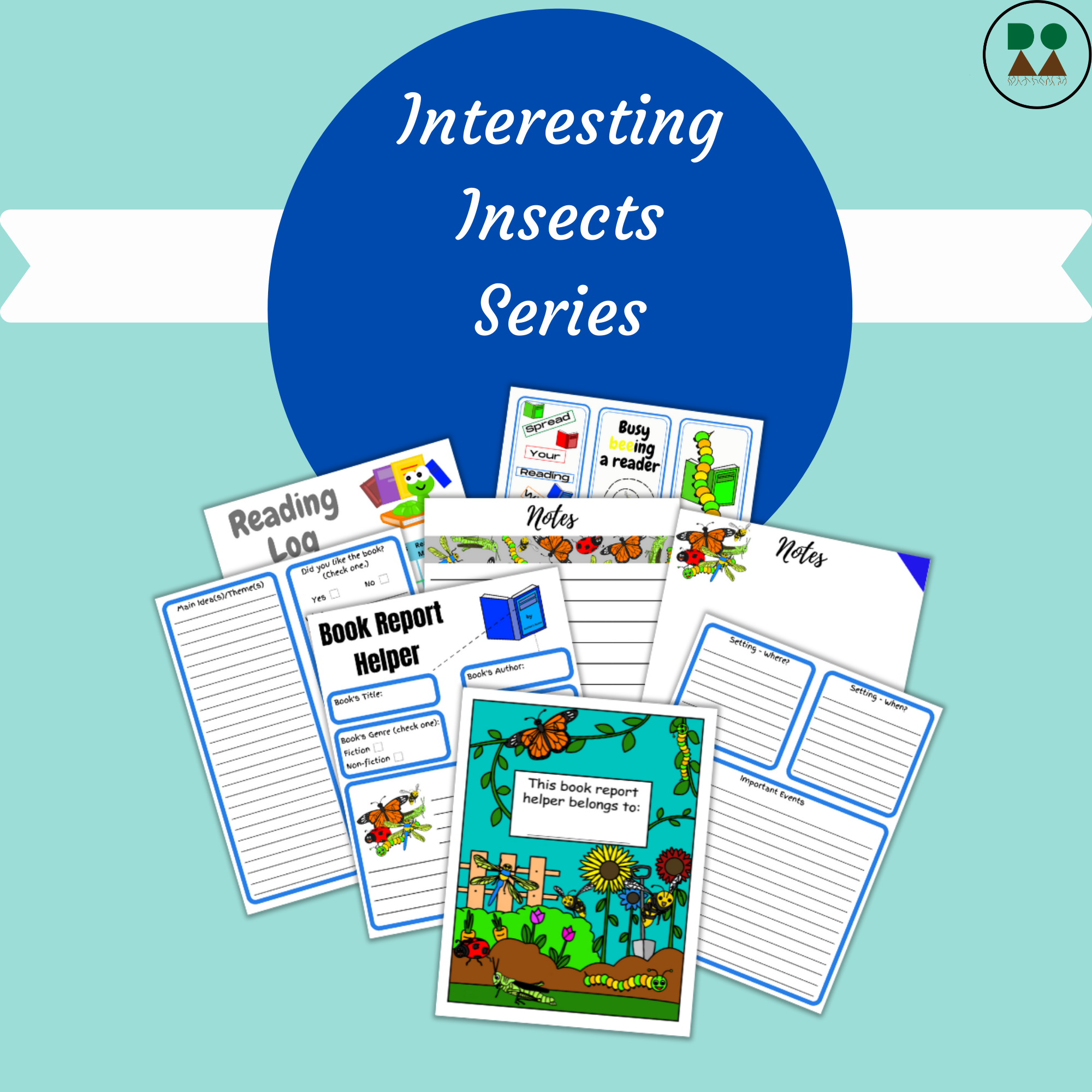 Interesting Insects Book Report Helper, Bookmarks, and Reading Log (in ...