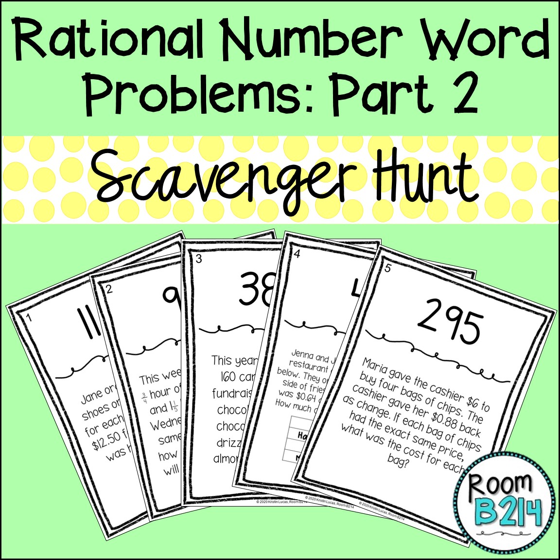 Multi Step Rational Number Word Problems Scavenger Hunt (TEKS 7.3B ...