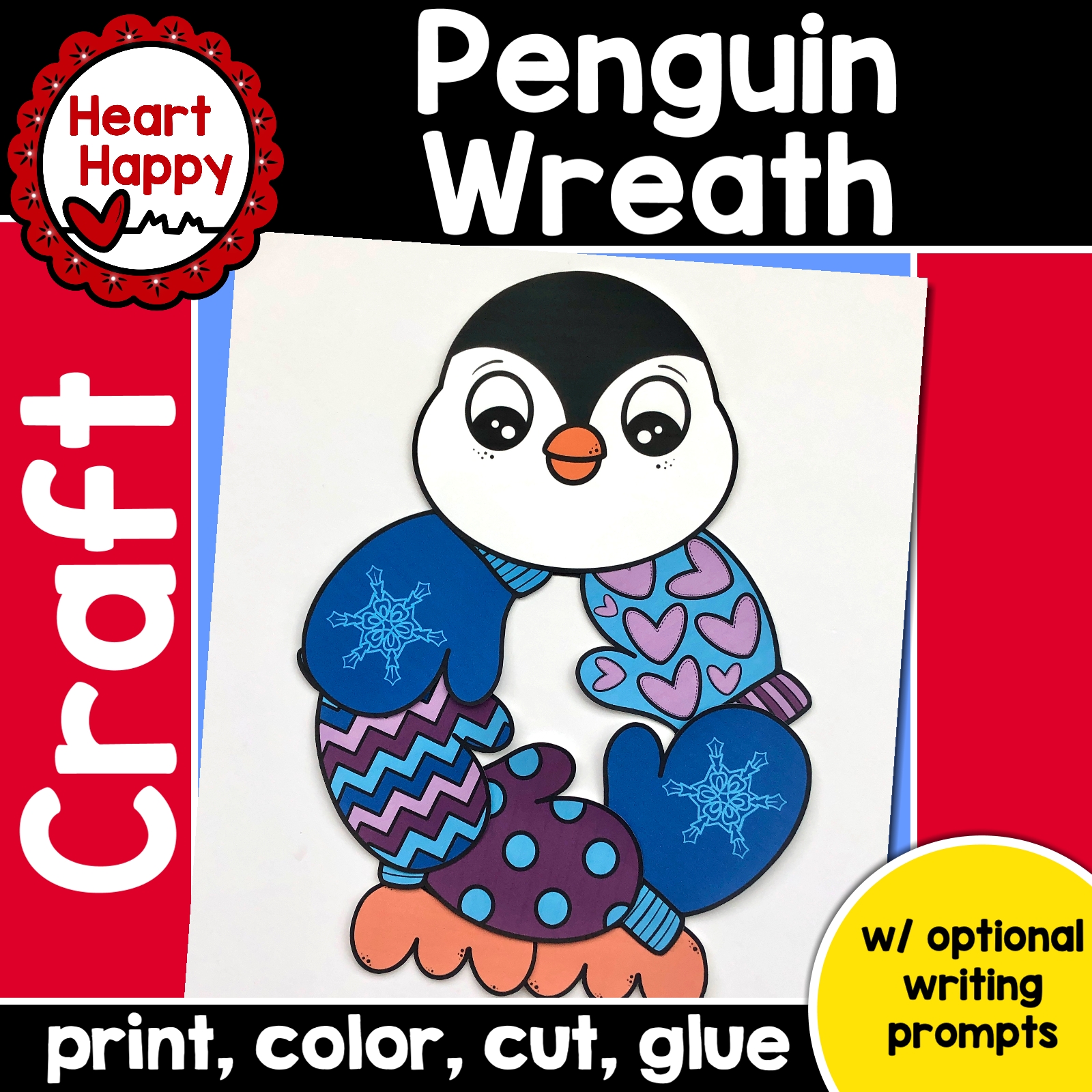 Winter Wreath Craft | Penguin Craft | Writing Prompt | Acrostic Poem ...