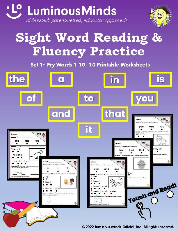 Sight Word Reading & Fluency Practice | Set 1- Fry Words 1-10 - Classful