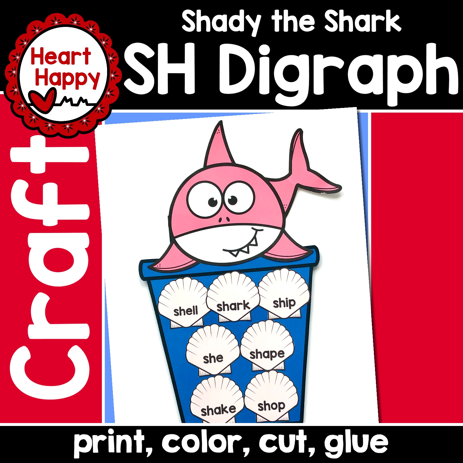 SH Digraph Craft | Shady Shark - Classful