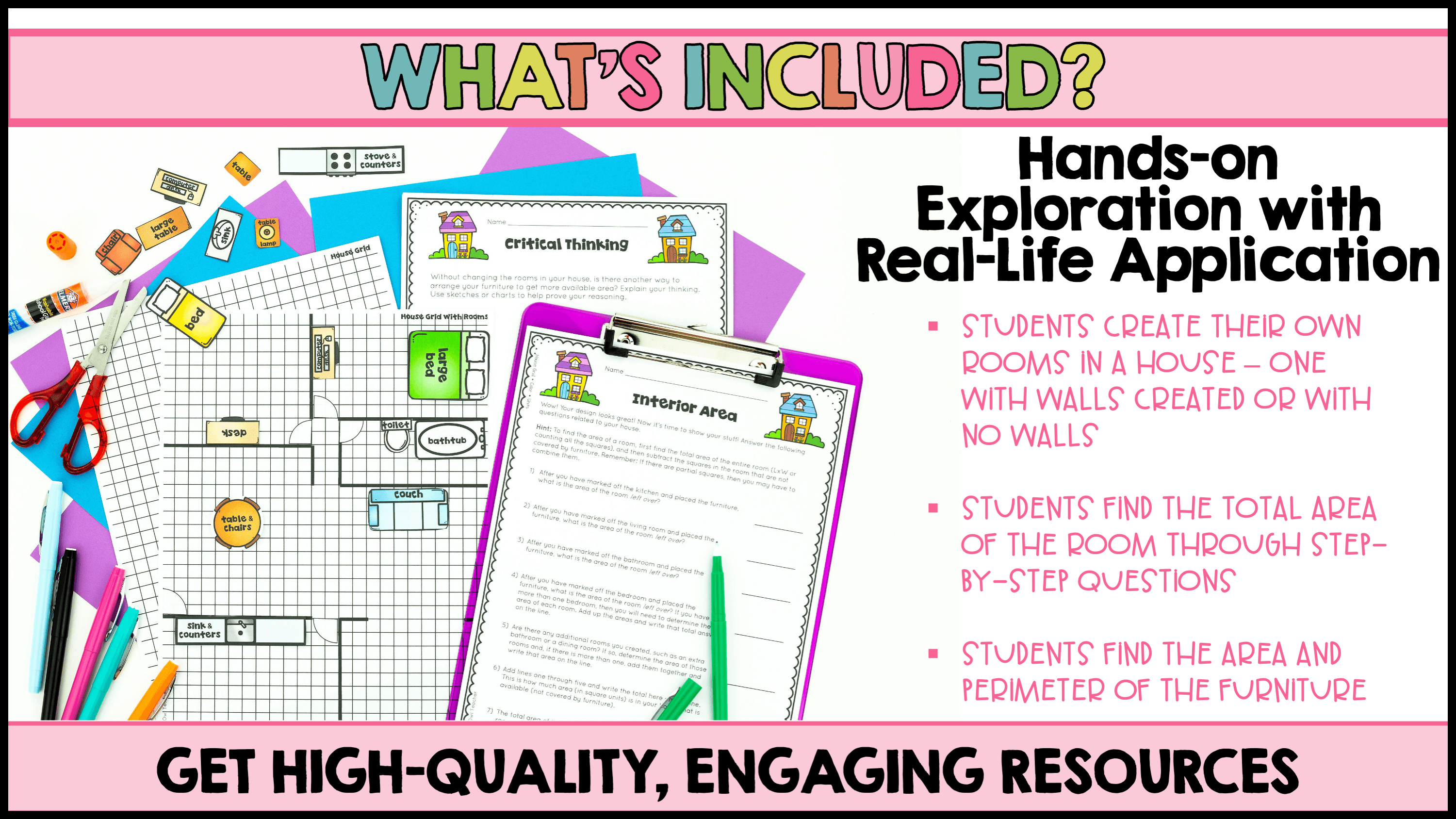 Area and Perimeter Project Based Learning Math Activity - Classful