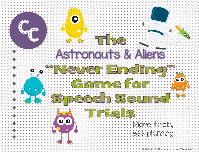 Astronauts and Aliens Never Ending Game for speech sound trials - Classful