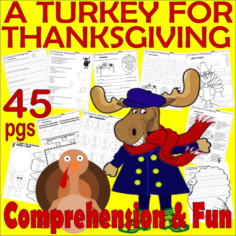 Turkey for Thanksgiving Book Study Companion Reading Comprehension ...