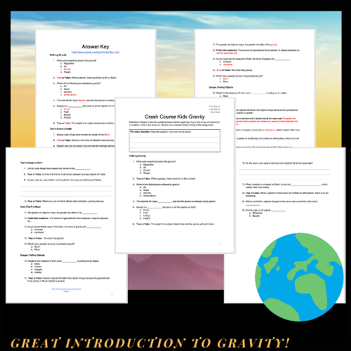 Crash Course Kids Gravity- Compilation Video Sheet with ANSWER KEY ...