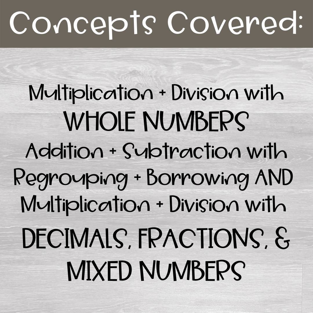 Grade 5 Math Review | Numberless Problems | Interactive Digital - Classful