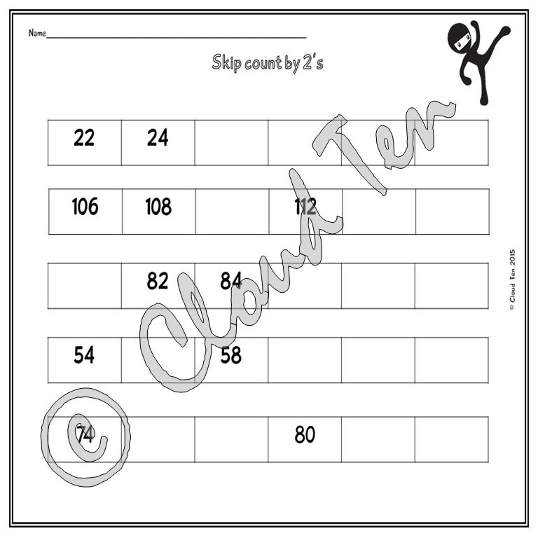 Skip Counting By Twos Classful