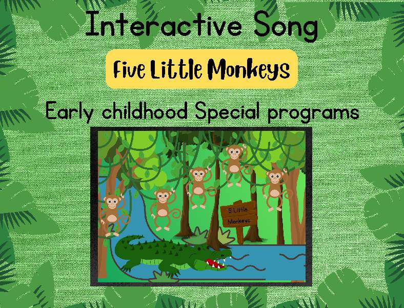Nursery Rhyme Morning Circle Time - Five Little Monkeys Swinging in a ...