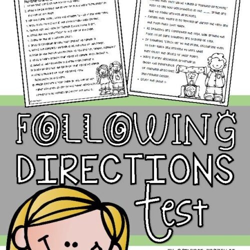 Back to School Activity April Fool's Day Following Directions Test ...