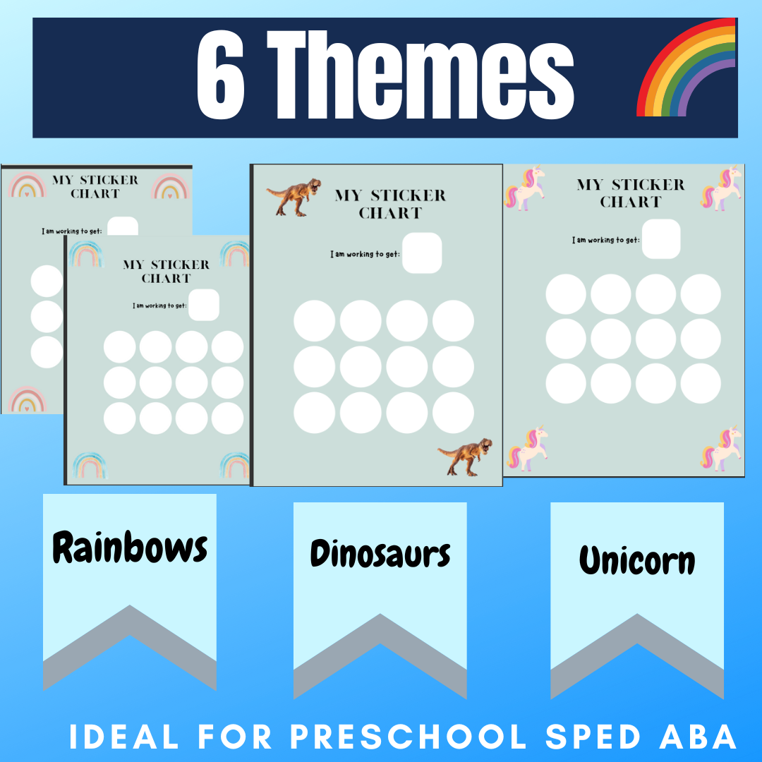 Behavior Incentive Reward Sticker Chart Token Boards 6 Popular Themes ...