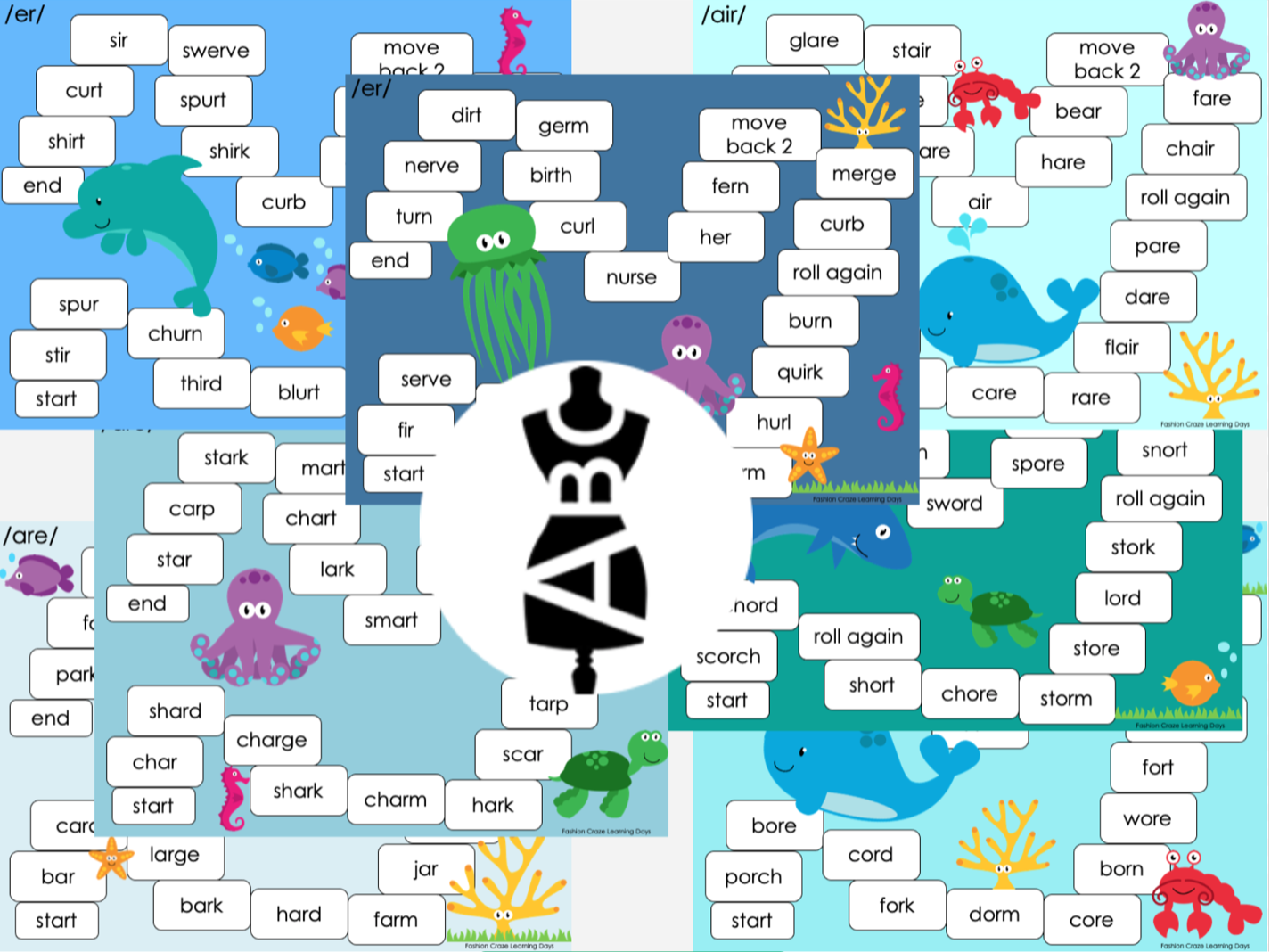 R Controlled Vowel Games with ar, er, or and air - Classful