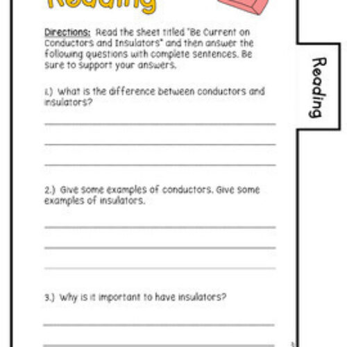 Conductors & Insulators of Electricity Investigation Reading Passages ...