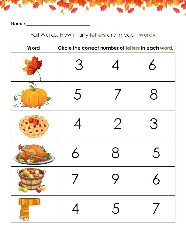 Fall Words Counting - Classful