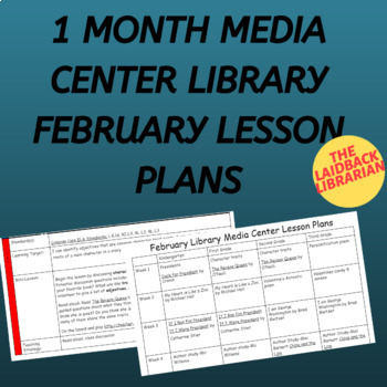 Month February Library Media Specialist 4 weeks of Lesson Plans K-5 ...