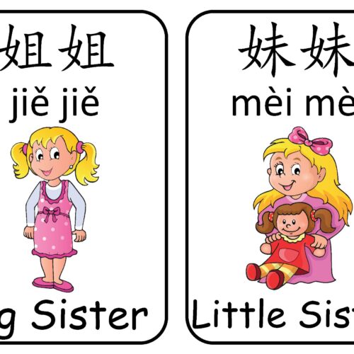 Mandarin Chinese First Words Flashcards - Family flash cards with ...