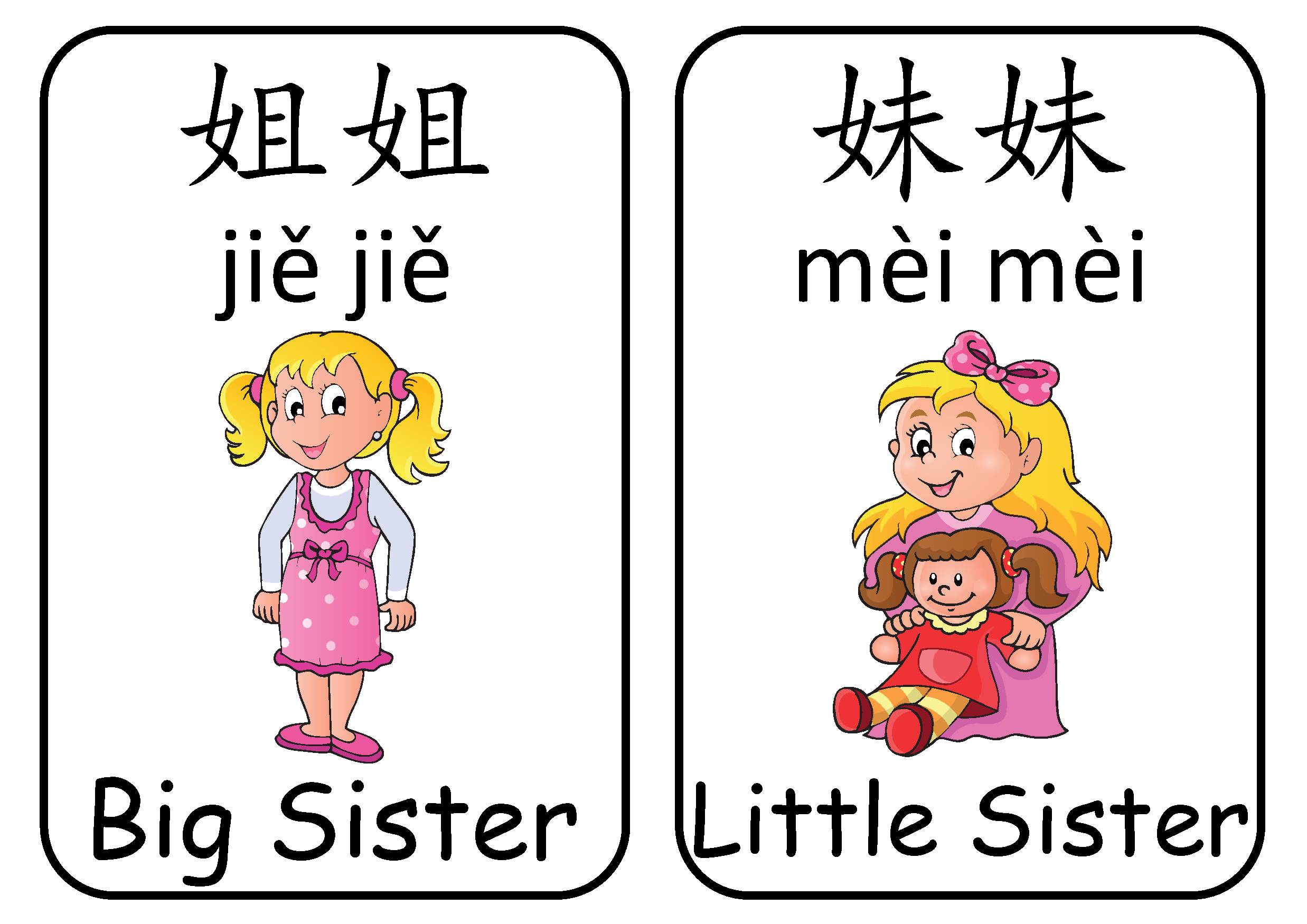 Mandarin Chinese First Words Flashcards - Family flash cards with ...