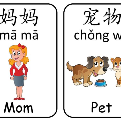 Mandarin Chinese First Words Flashcards - Family flash cards with ...