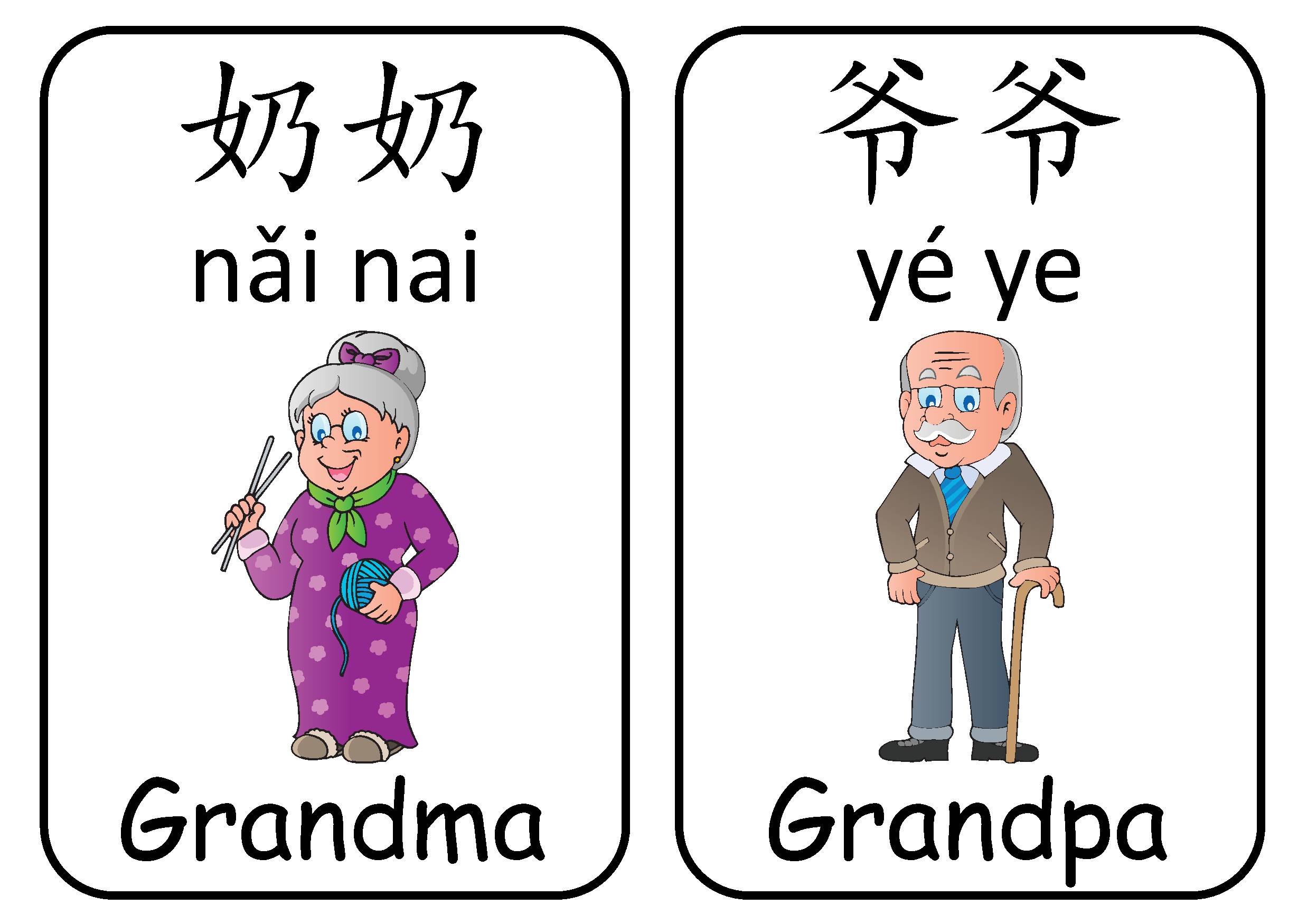 Mandarin Chinese First Words Flashcards - Family flash cards with ...