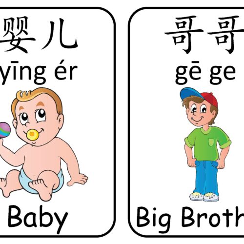 Mandarin Chinese First Words Flashcards - Family flash cards with ...