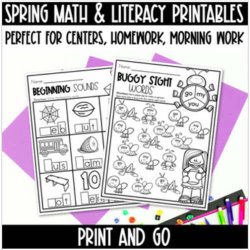 Spring Math and Literacy Activities for Kindergarten | Spring ...