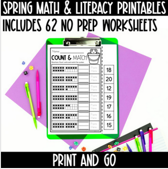 Spring Math and Literacy Activities for Kindergarten | Spring ...