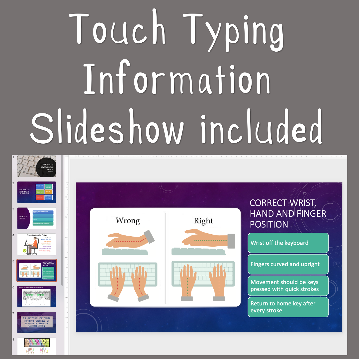 Beginner Computer Keyboarding Skills - Touch Typing - Classful