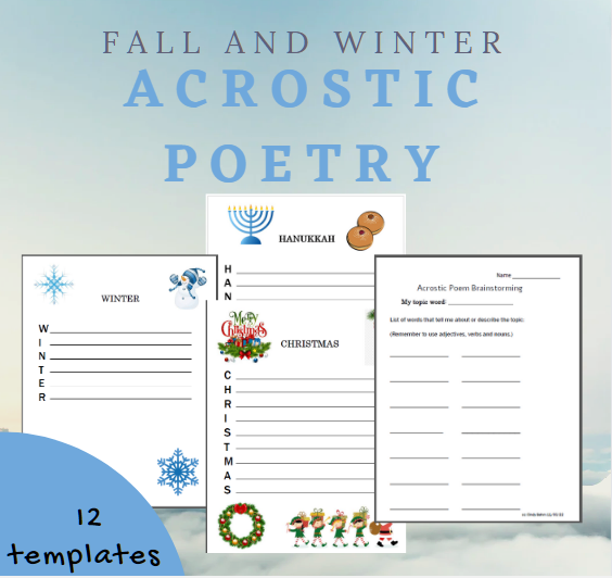 Acrostic Poems Templates | Poetry Writing for Thanksgiving Fall - Classful
